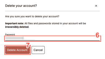 Account Settings: Reviewing or Deleting your SecureSafe Account